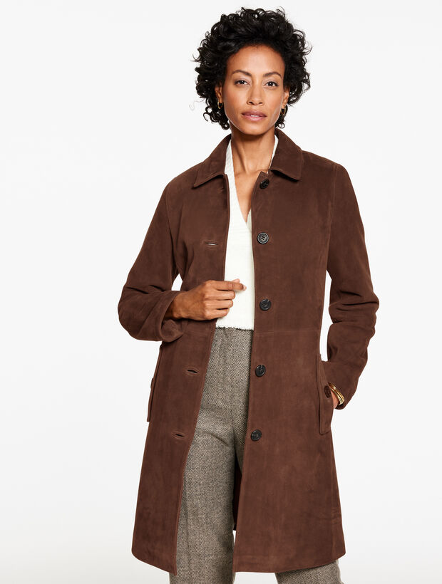Suede A-Line Coat | Talbots