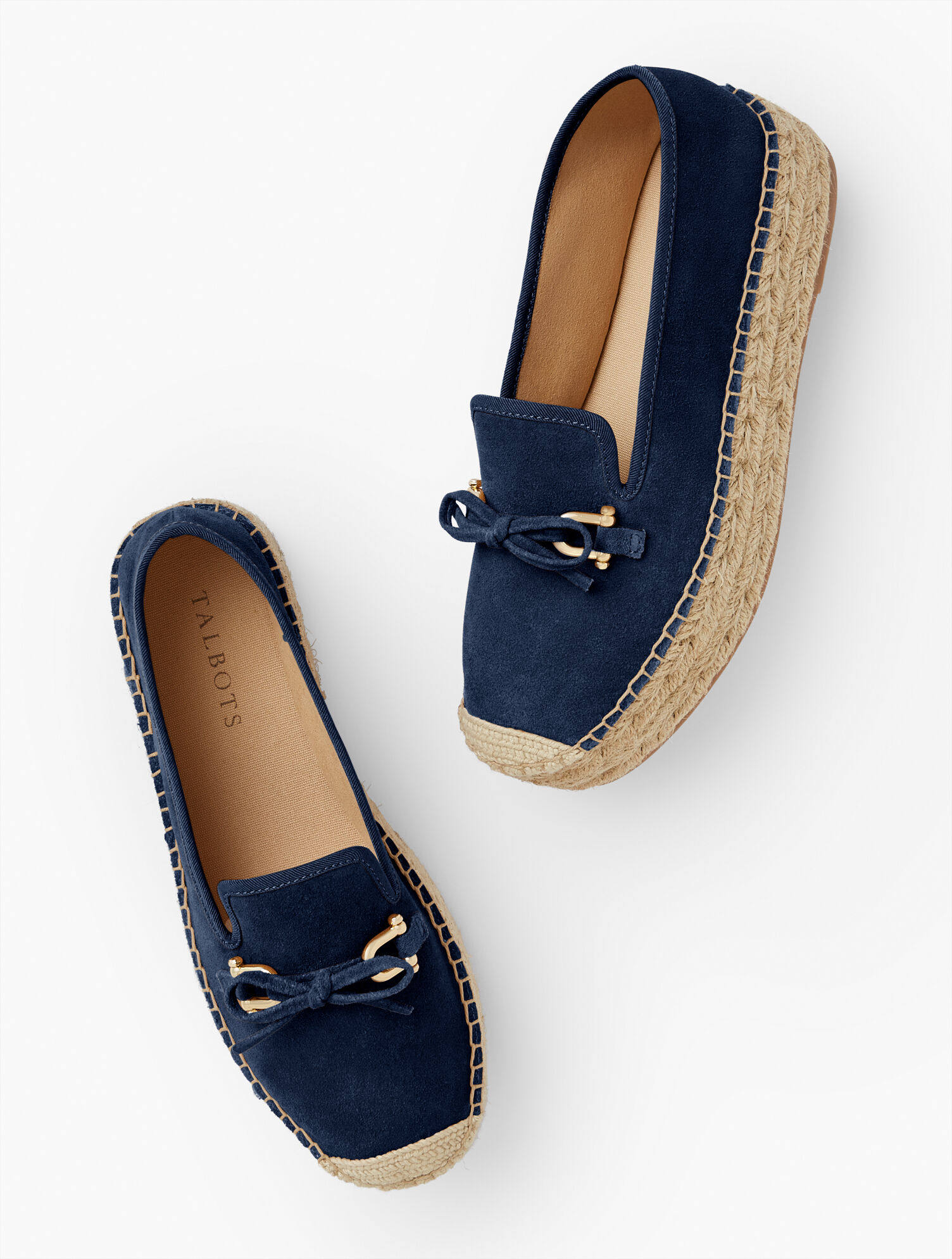 Quinn Bow Suede Platform Espadrilles | Talbots