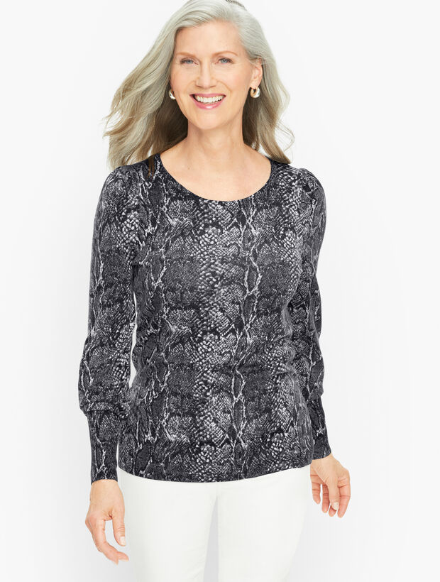 Puff Sleeve Merino Pullover - Python Print | Talbots