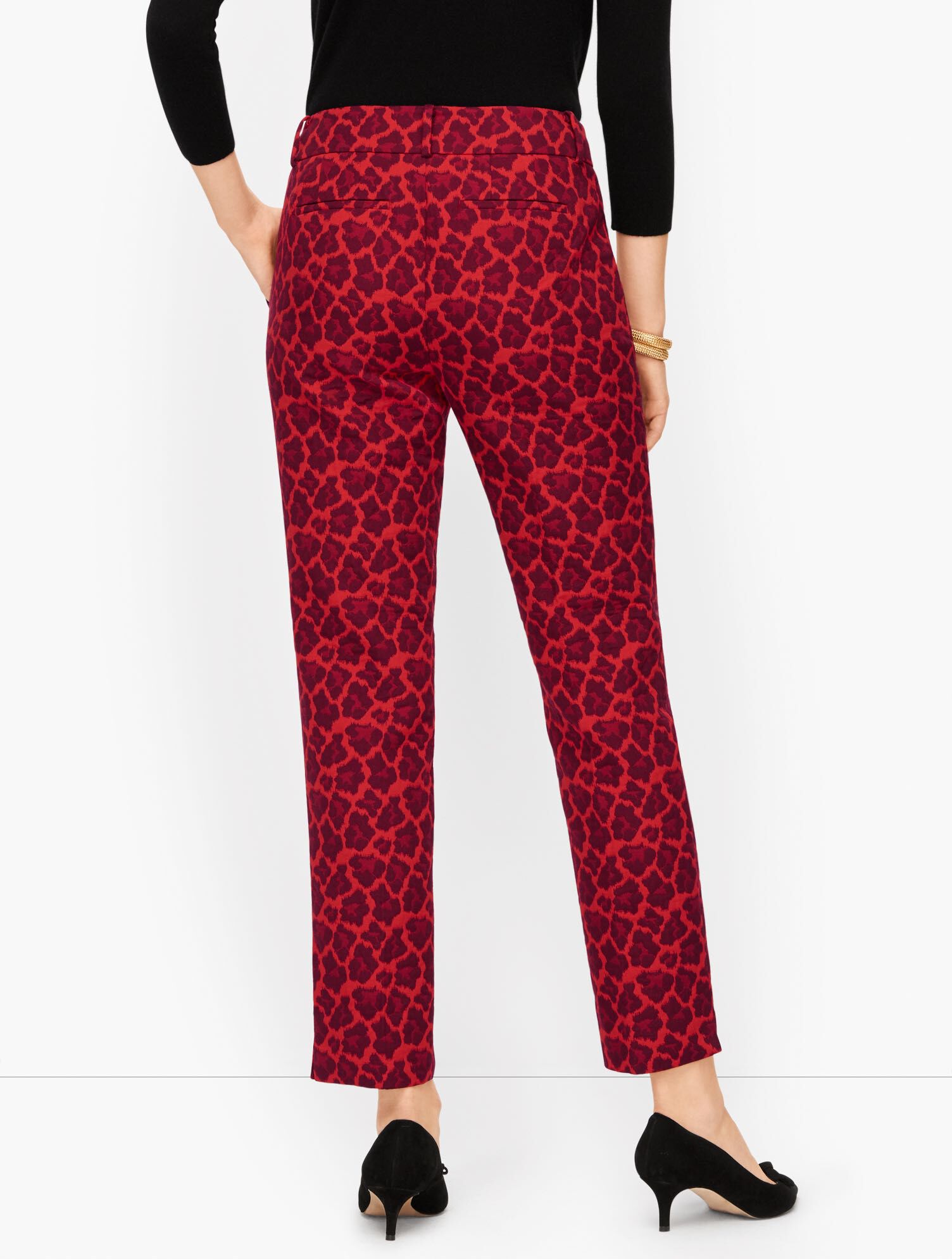 red leopard print pants