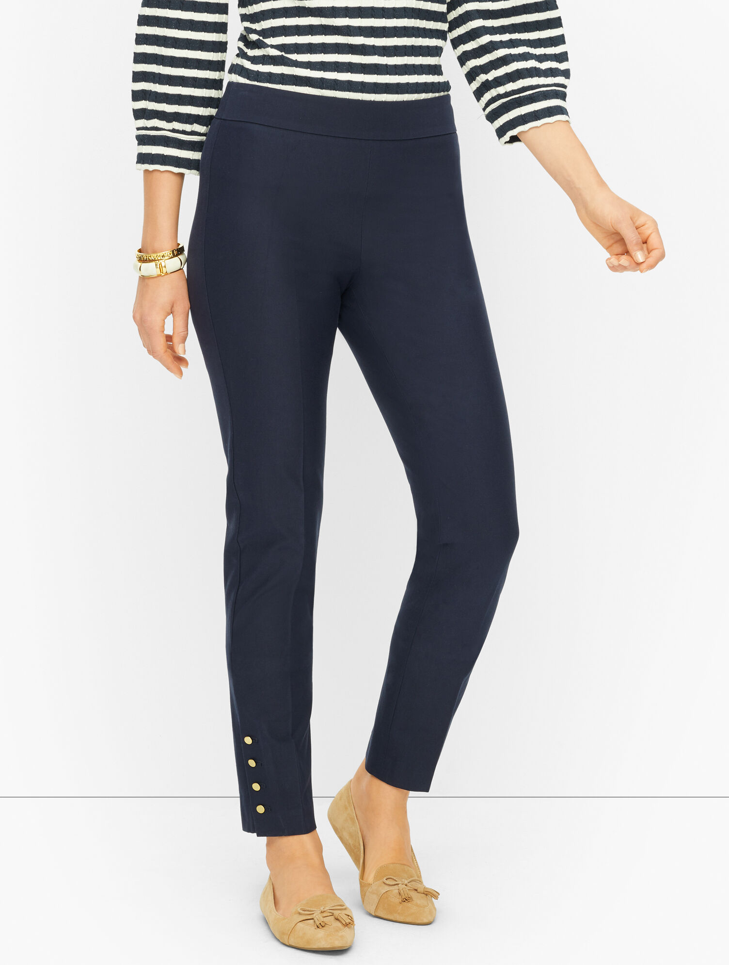 button ankle leggings