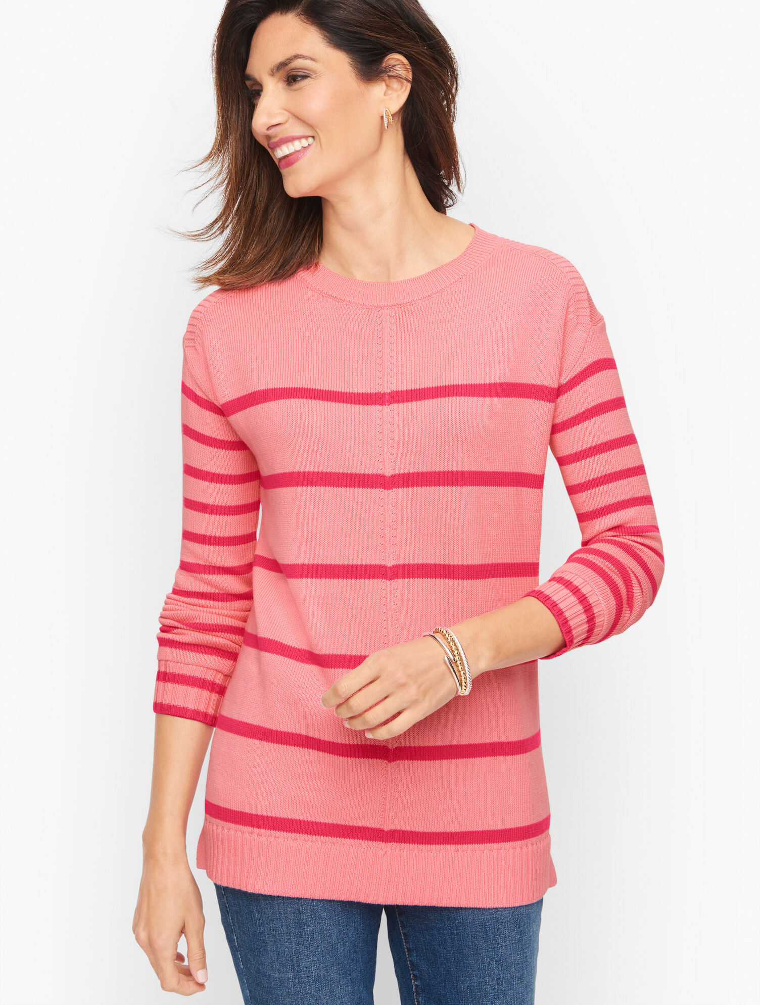 Drop Shoulder Tunic Sweater - Stripe | Talbots