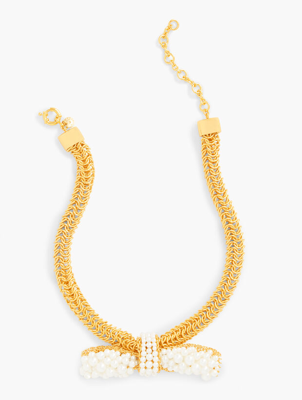 Cluster Pearl Tie Necklace | Talbots