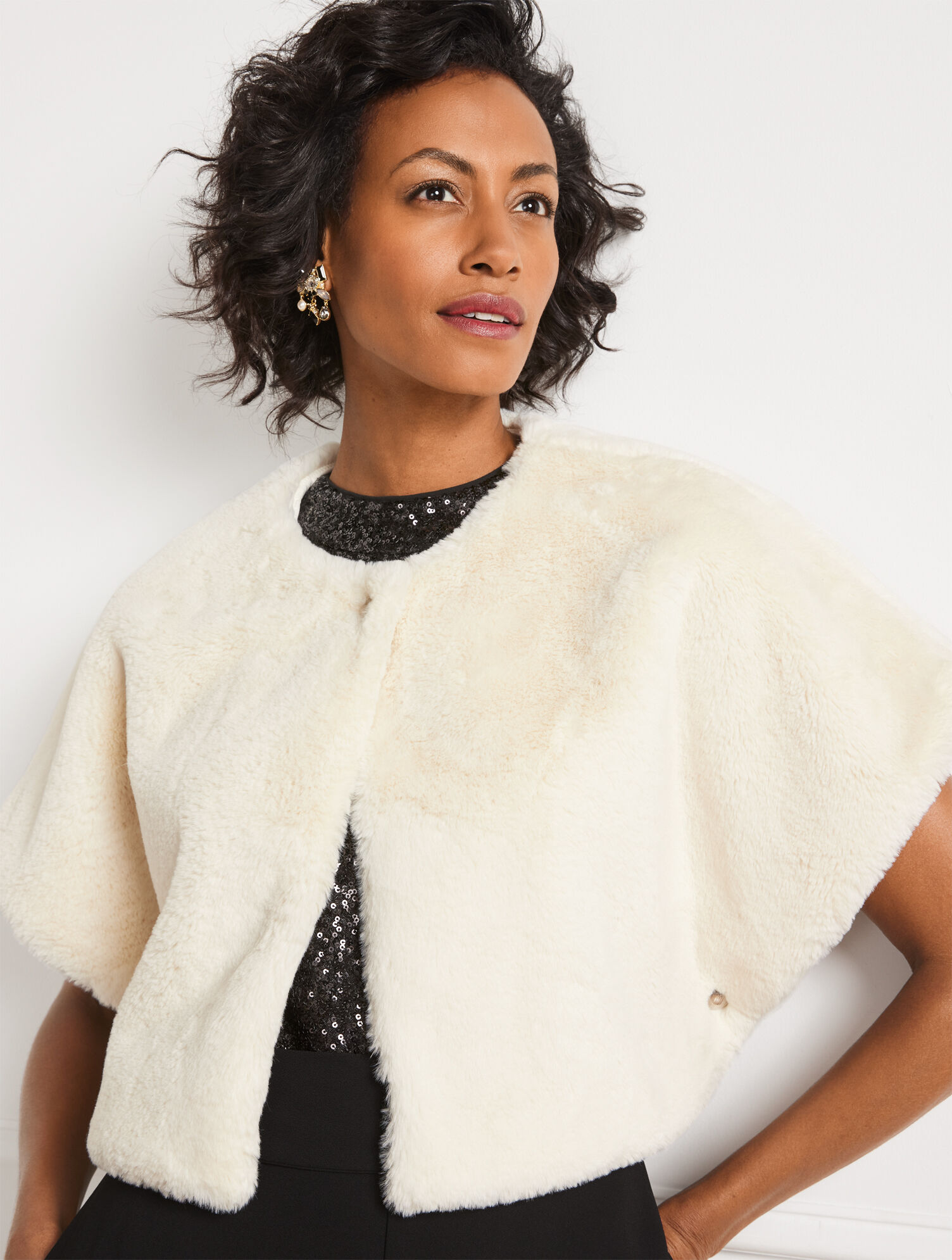 Faux Fur Capelet | Talbots