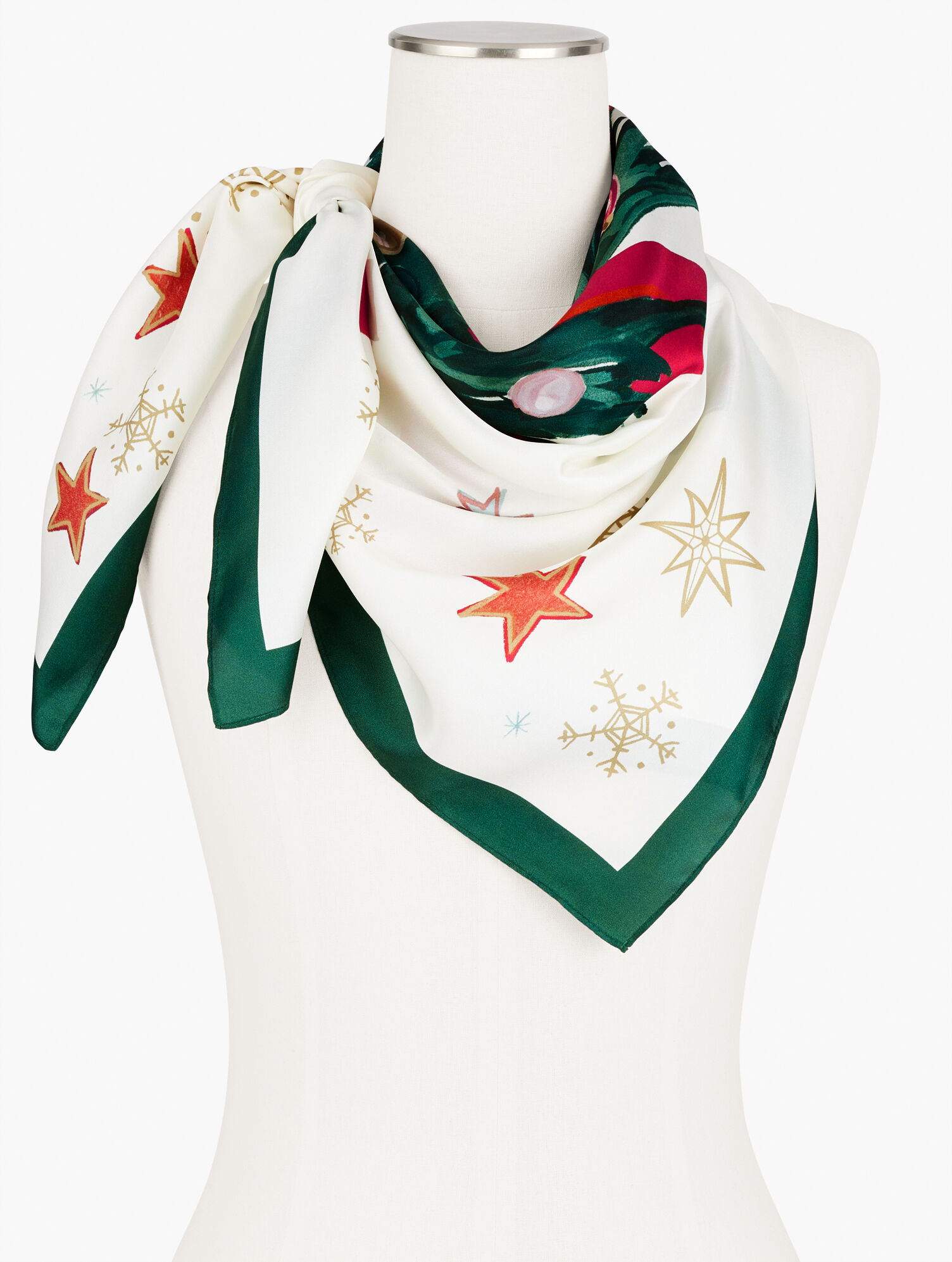 Christmas Tree Silk Square Scarf | Talbots