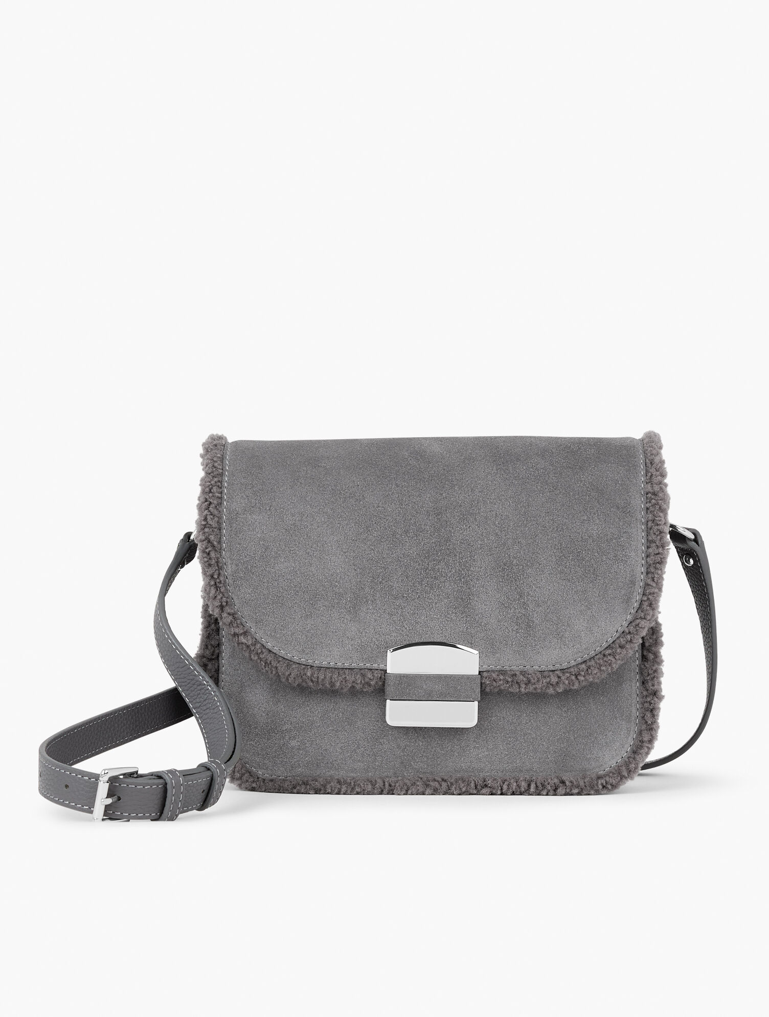 Shearling Suede Crossbody Bag | Talbots