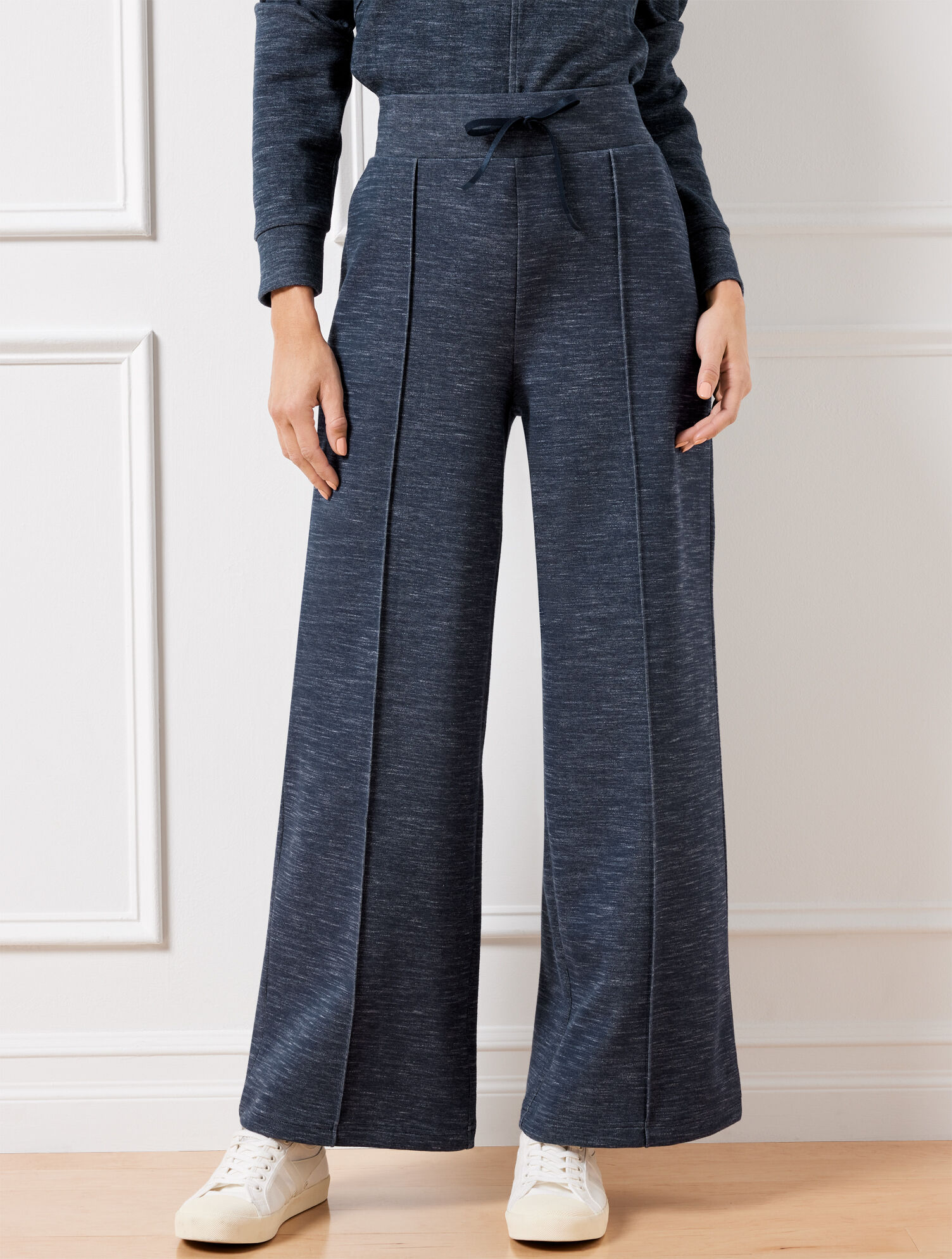 AirKnit Stretch Wide Leg Pants - Indigo Heather | Talbots