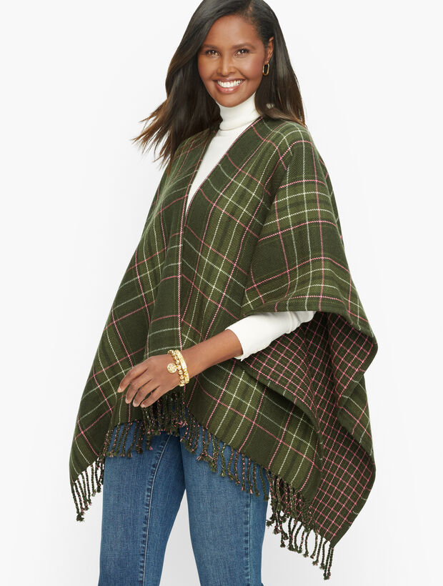 Woven Plaid Ruana | Talbots