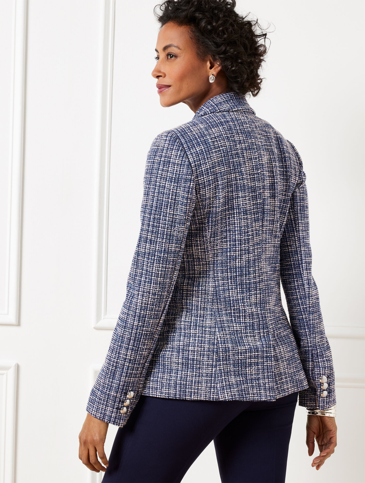 Knit Tweed Double Breasted Blazer | Talbots