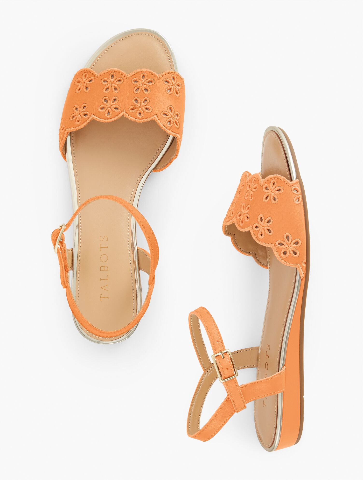 Daisy Eyelet Nappa Sandals | Talbots