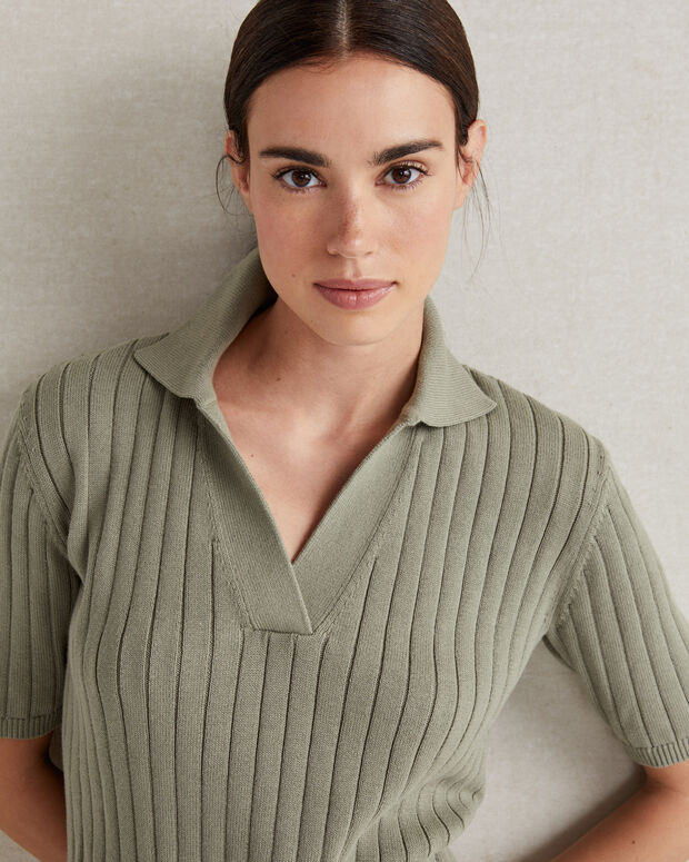 Organic Cotton Wide Rib Polo | Haven Well Within