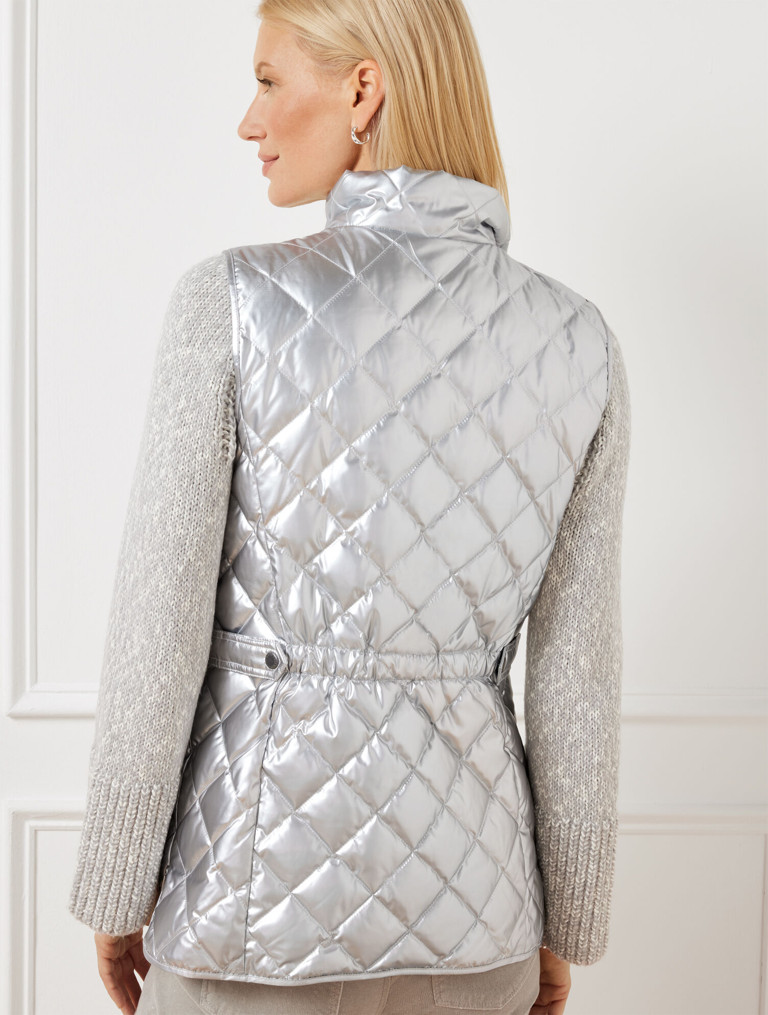 Quilted Down Puffer Vest - Metallic | Talbots