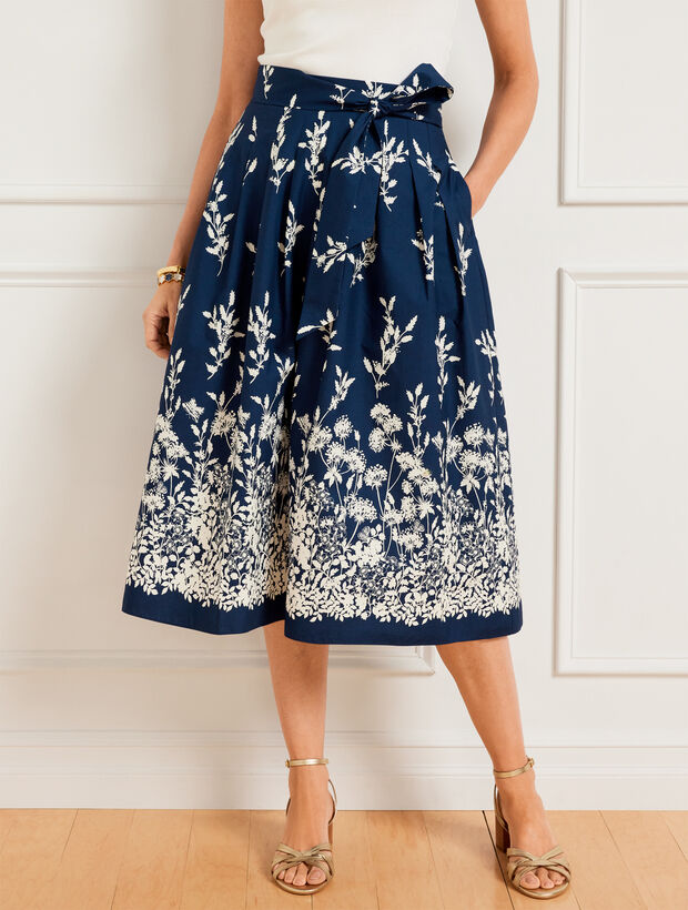 The Piper Pleated Patio Skirt - Falling Floral | Talbots