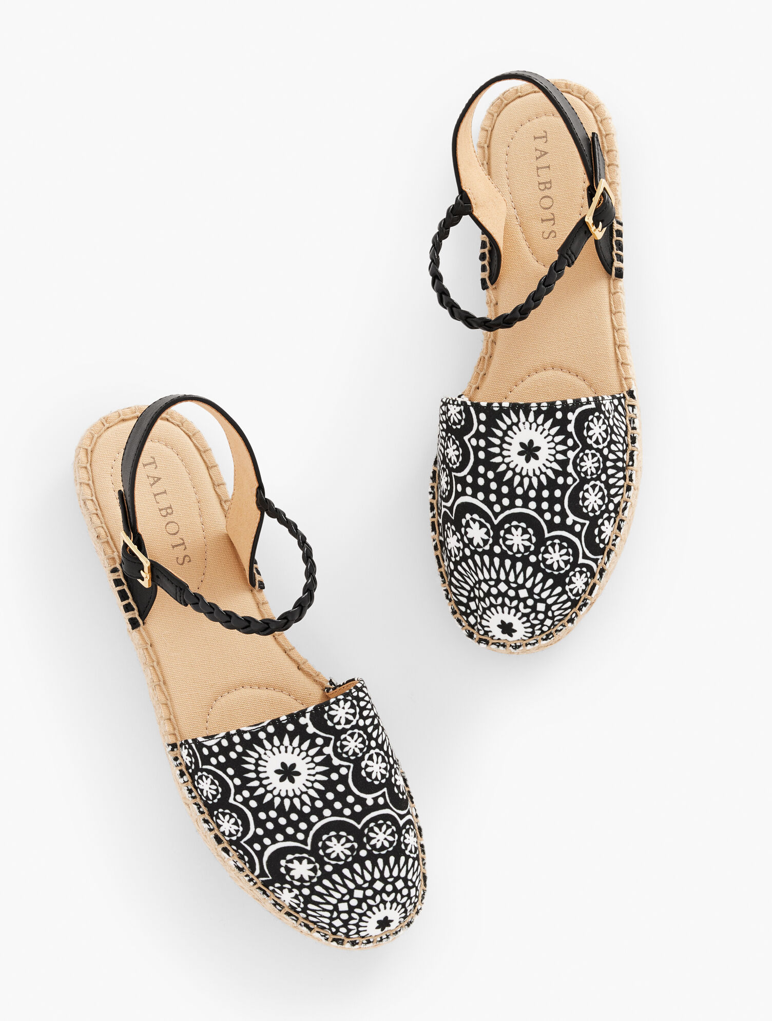 Izzy Braid Sateen Espadrille Flats - Bold Medallion | Talbots
