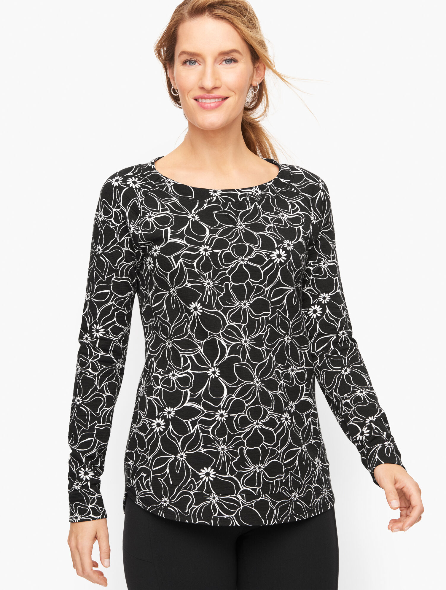 Graphic Blooms Cozy Crush Sweatshirt | Talbots