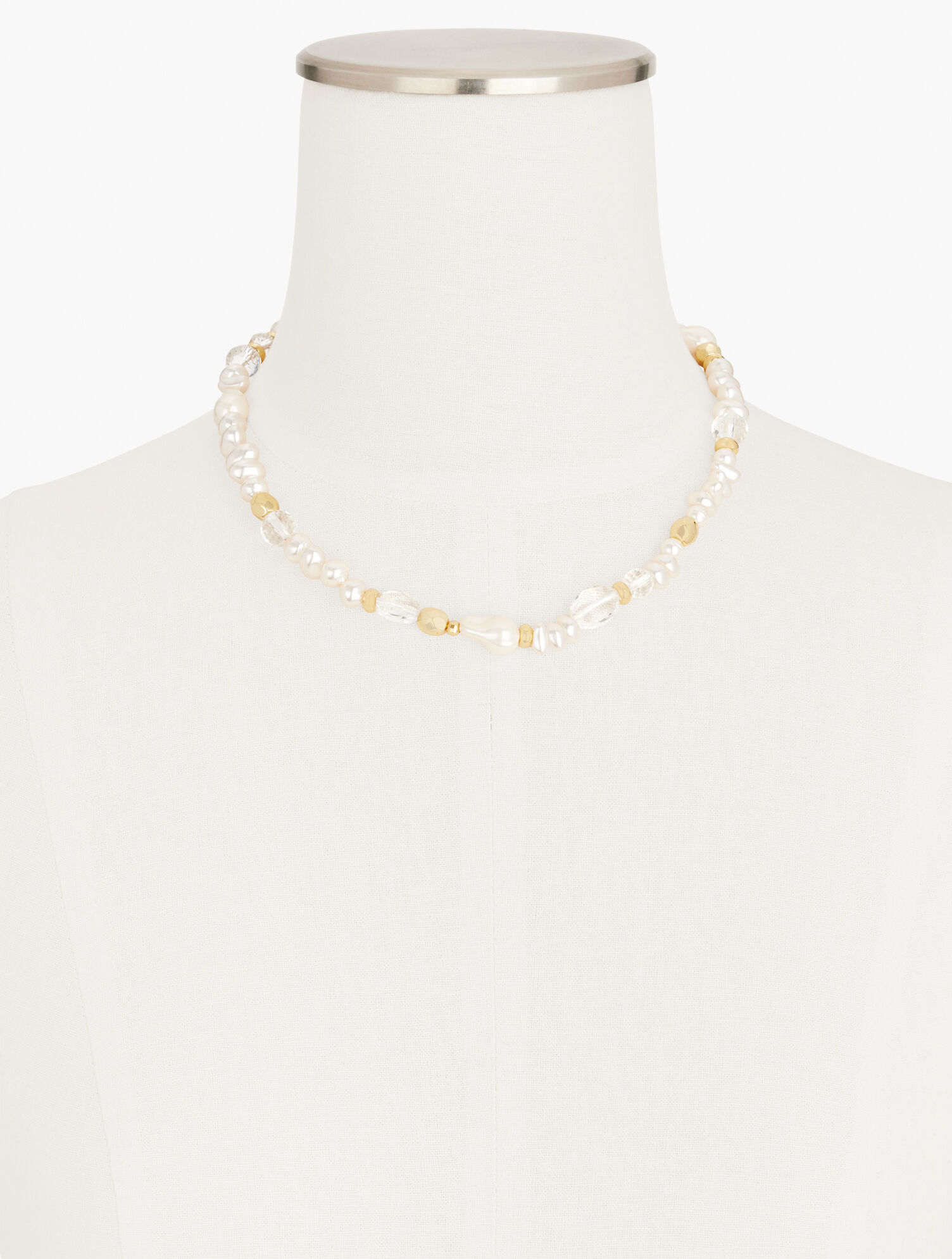 Pearl & Crystal Beaded Necklace | Talbots