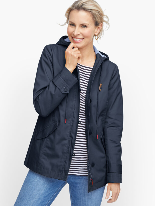 Coated Cotton Rain Jacket | Talbots