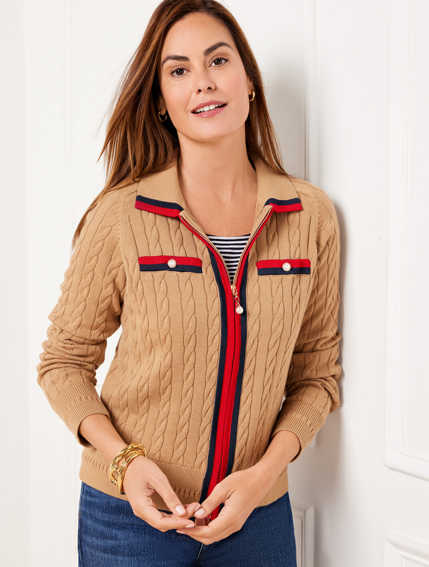 Cable Knit Sweater - Tipped | Talbots