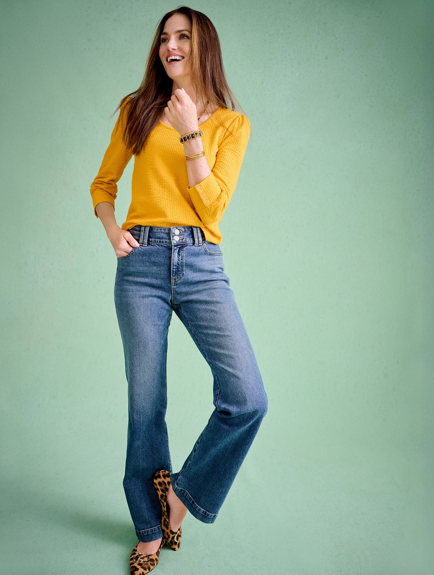Textured Scoop Neck Tee | Talbots