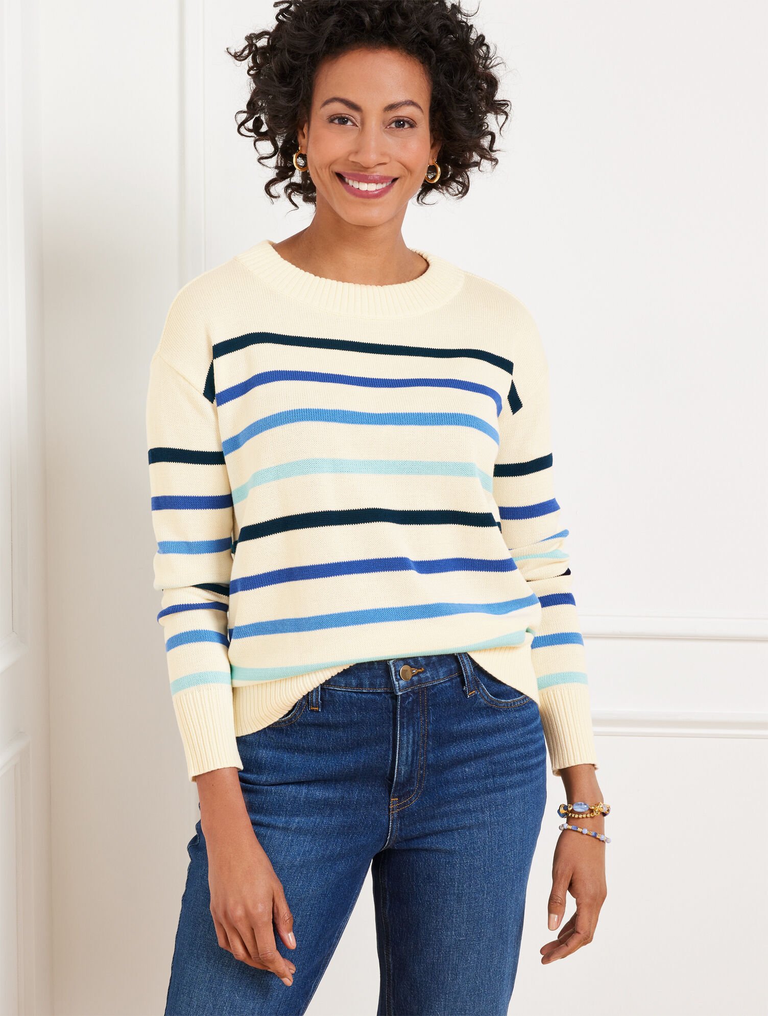 Crewneck Pullover - Multi Stripe | Talbots