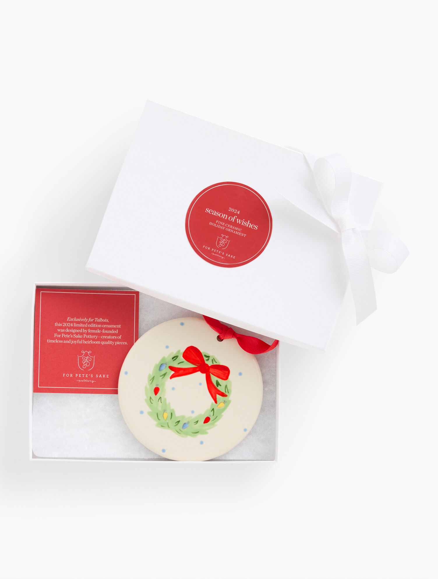 For Pete’s Sake Pottery for Talbots Wreath Ornament | Talbots