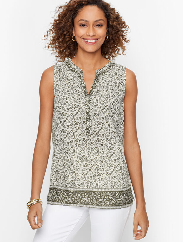 Ruffle Trim Shell - Charming Ditsy | Talbots