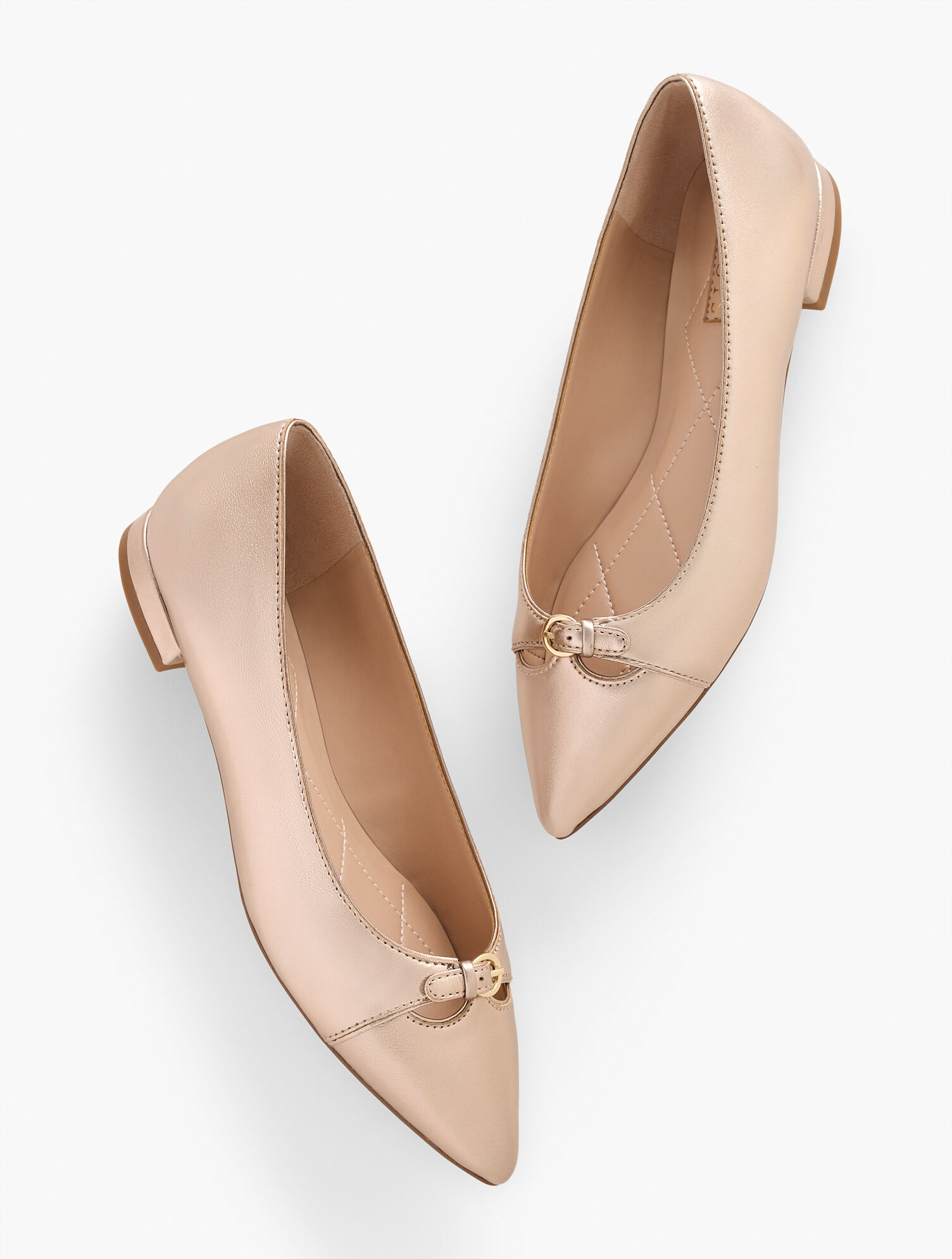 Scarlet Cut Out Metallic Nappa Flats | Talbots