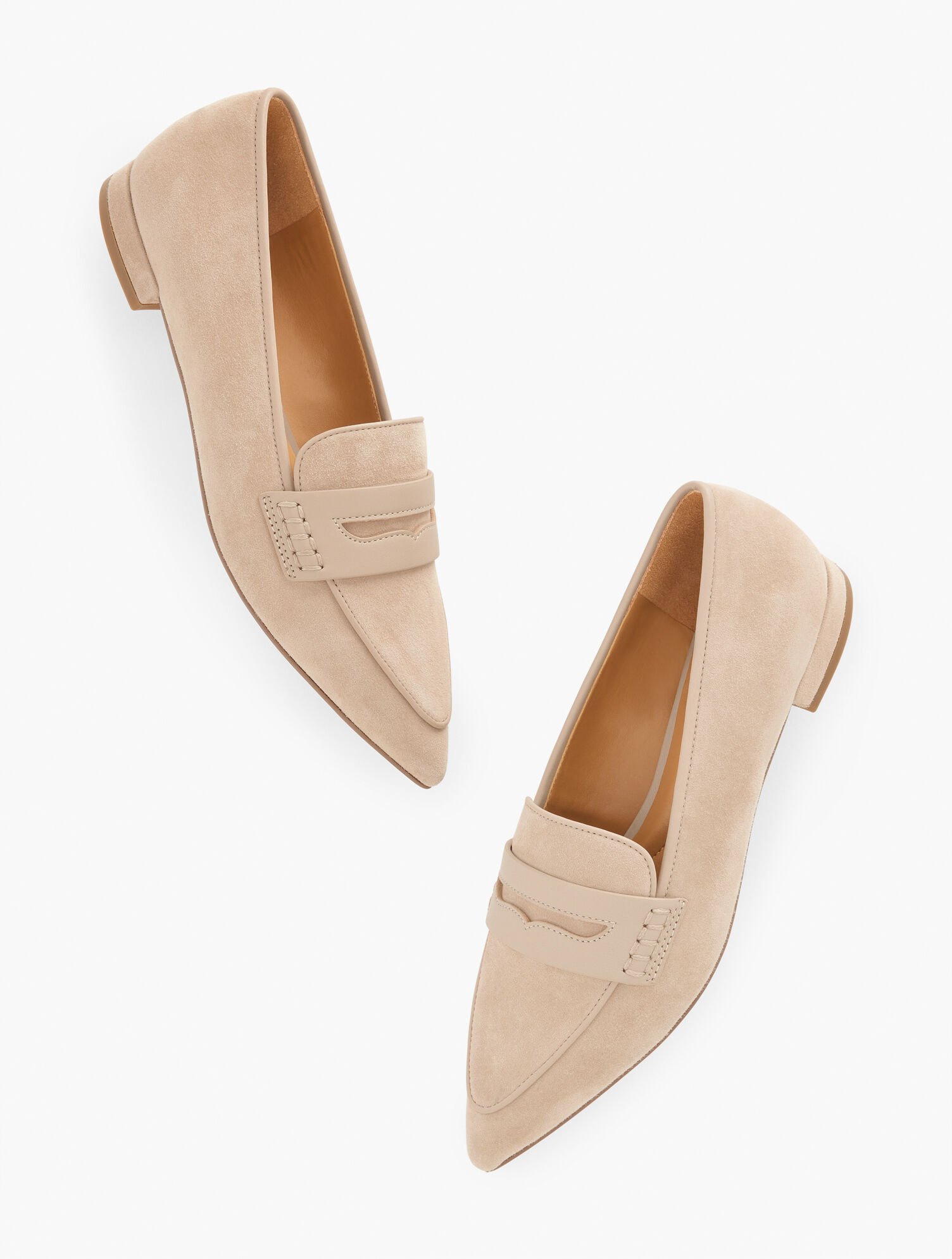 Scarlet Pointed Toe Suede Loafers | Talbots