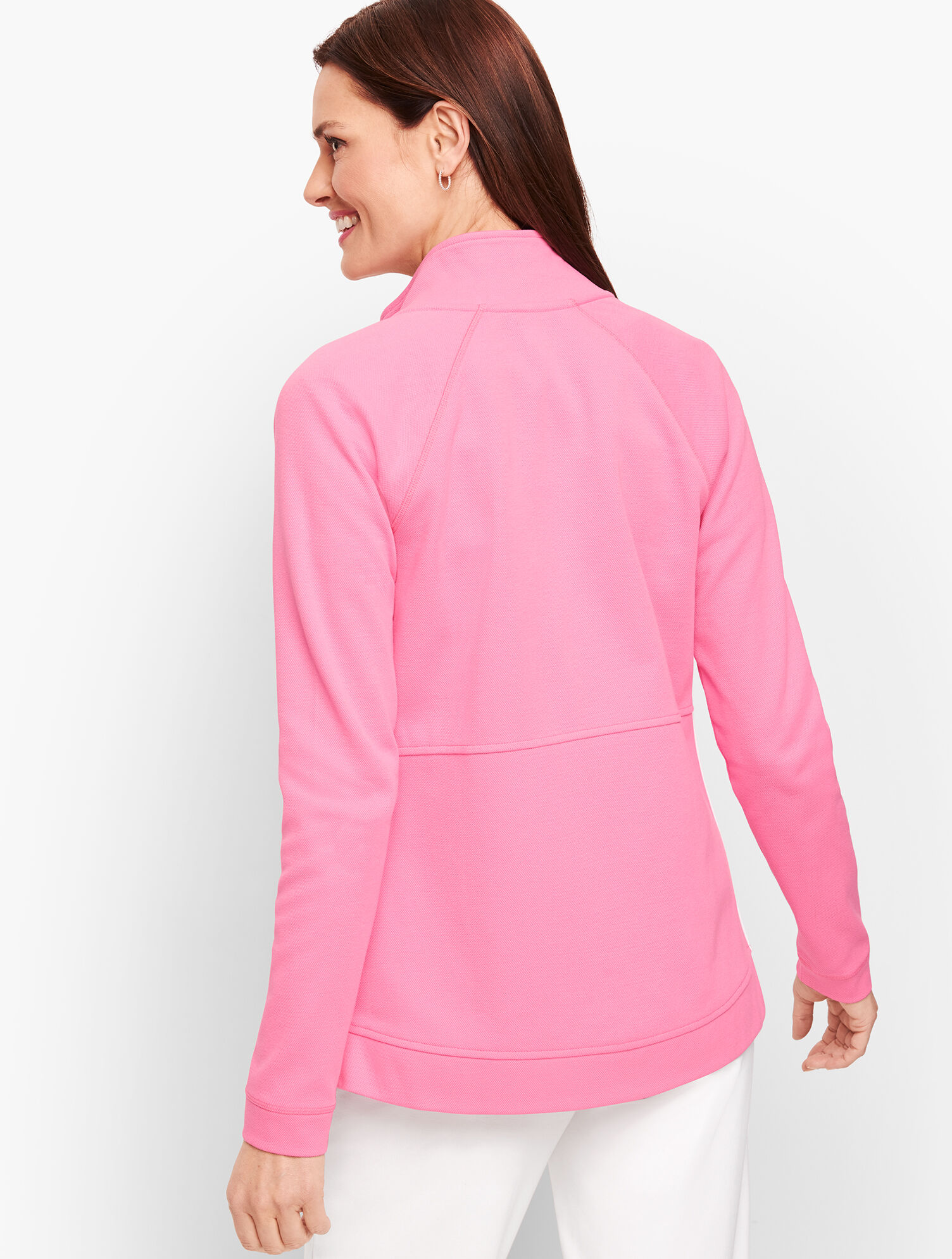 Pique Zip Front Jacket | Talbots