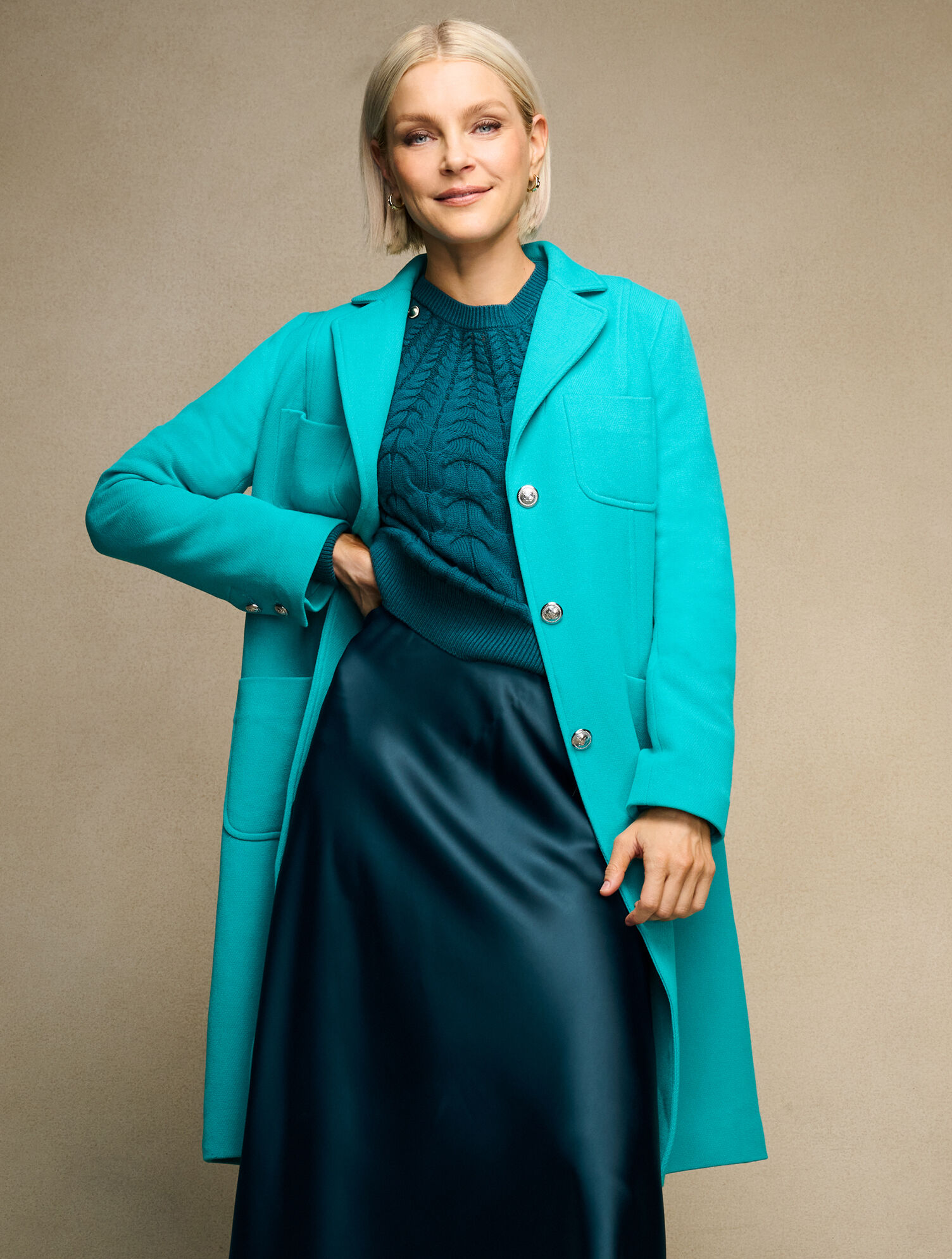Patch Pocket Long Coat | Talbots