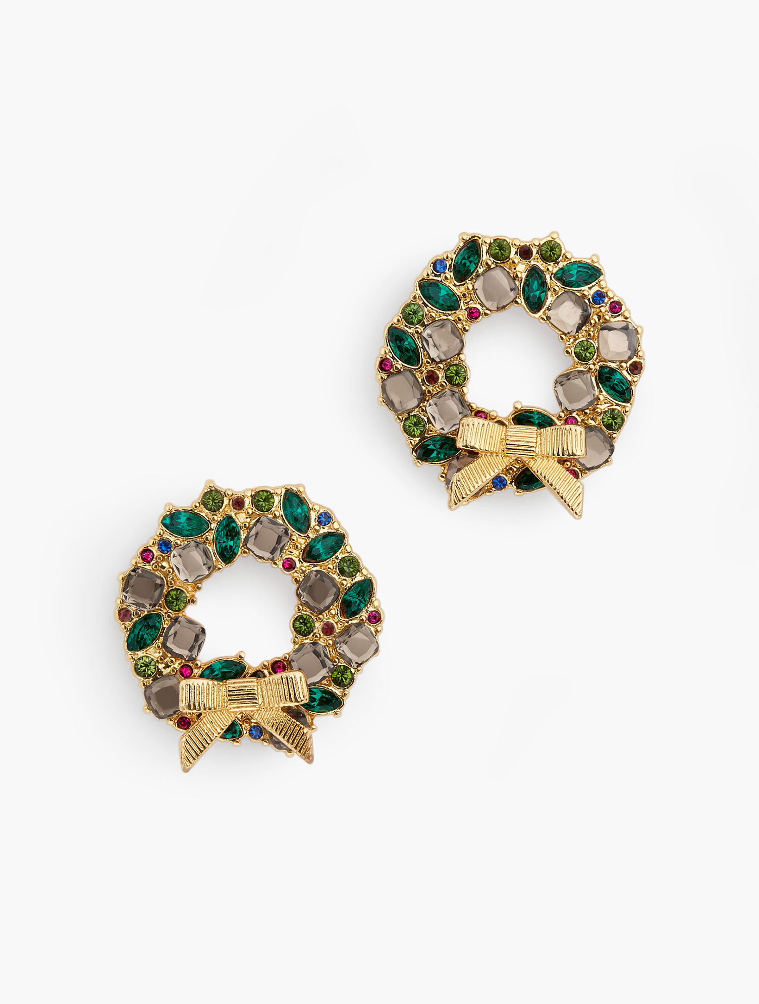 Crystal Wreath & Bow Earrings | Talbots