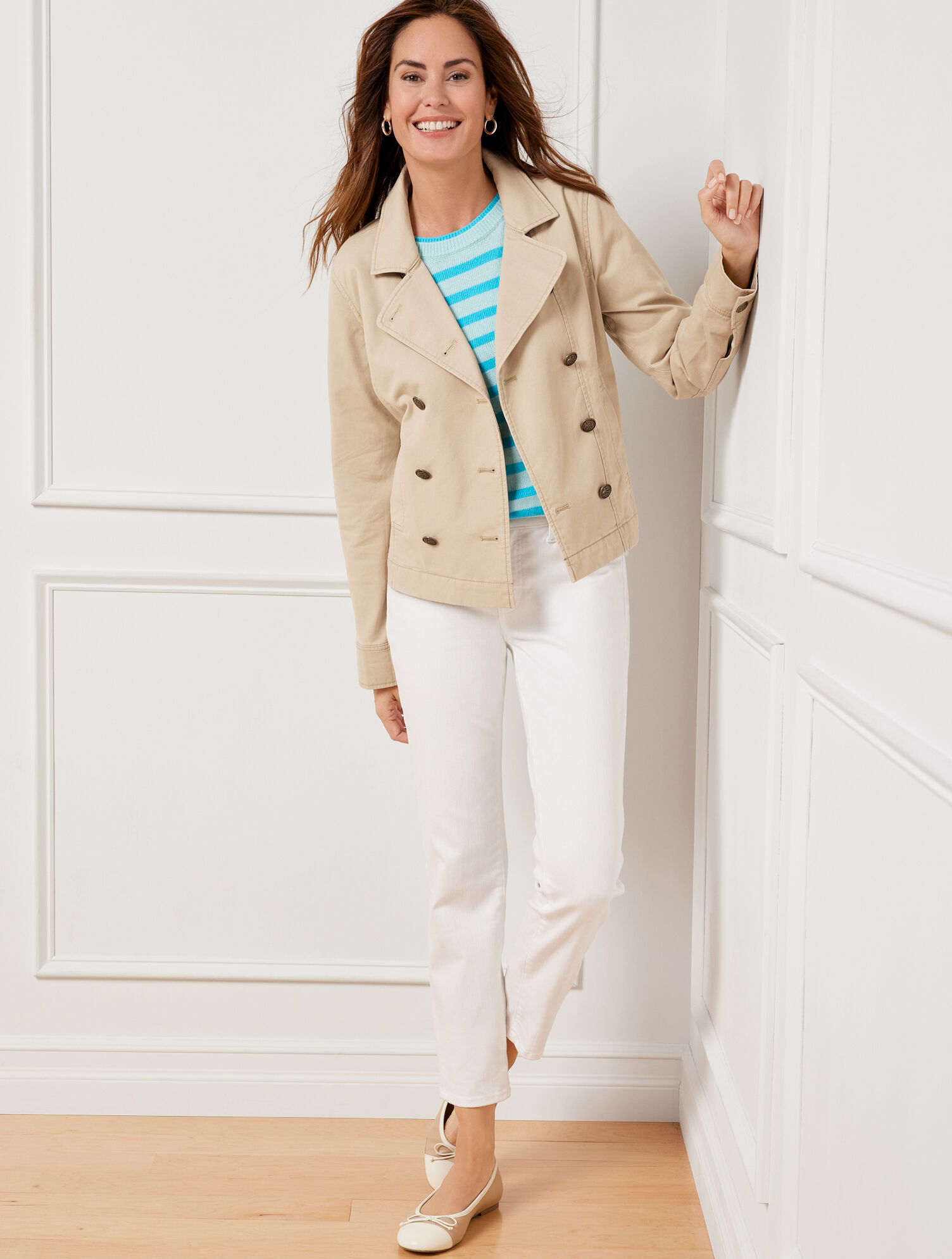 Double Breasted Officer Jacket | Talbots