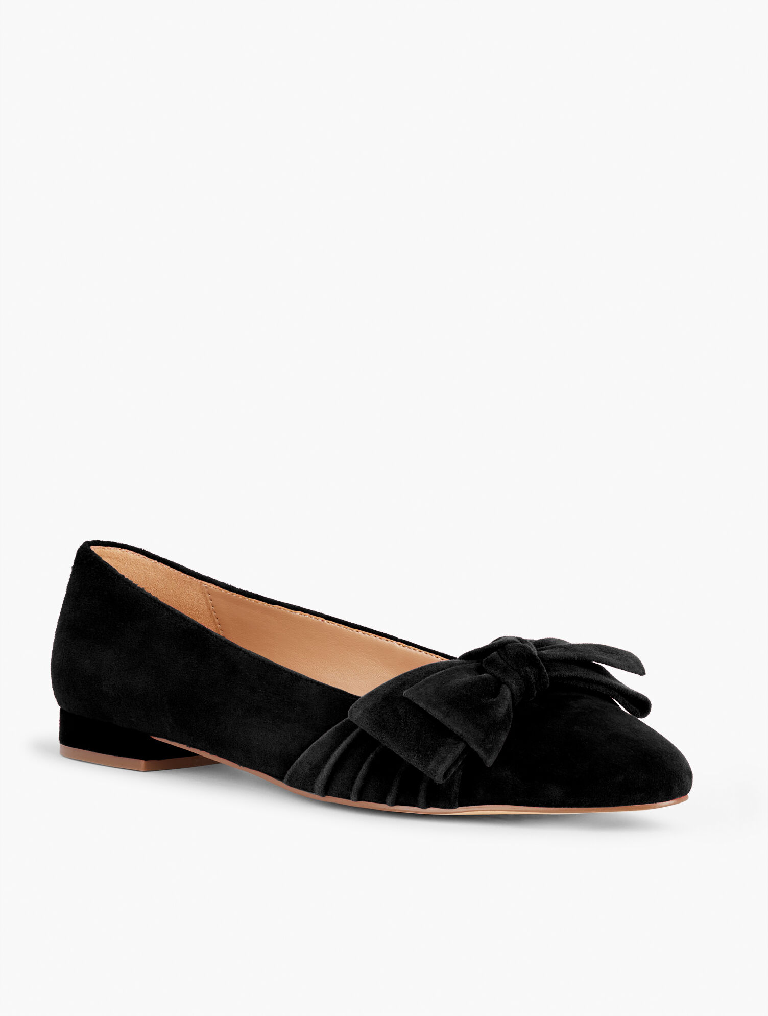 Edison Bow Flats - Suede | Talbots