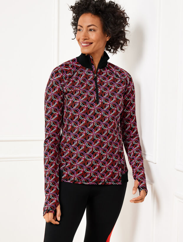 Performance Interlock Half-Zip Pullover - Interlacing Loops | Talbots