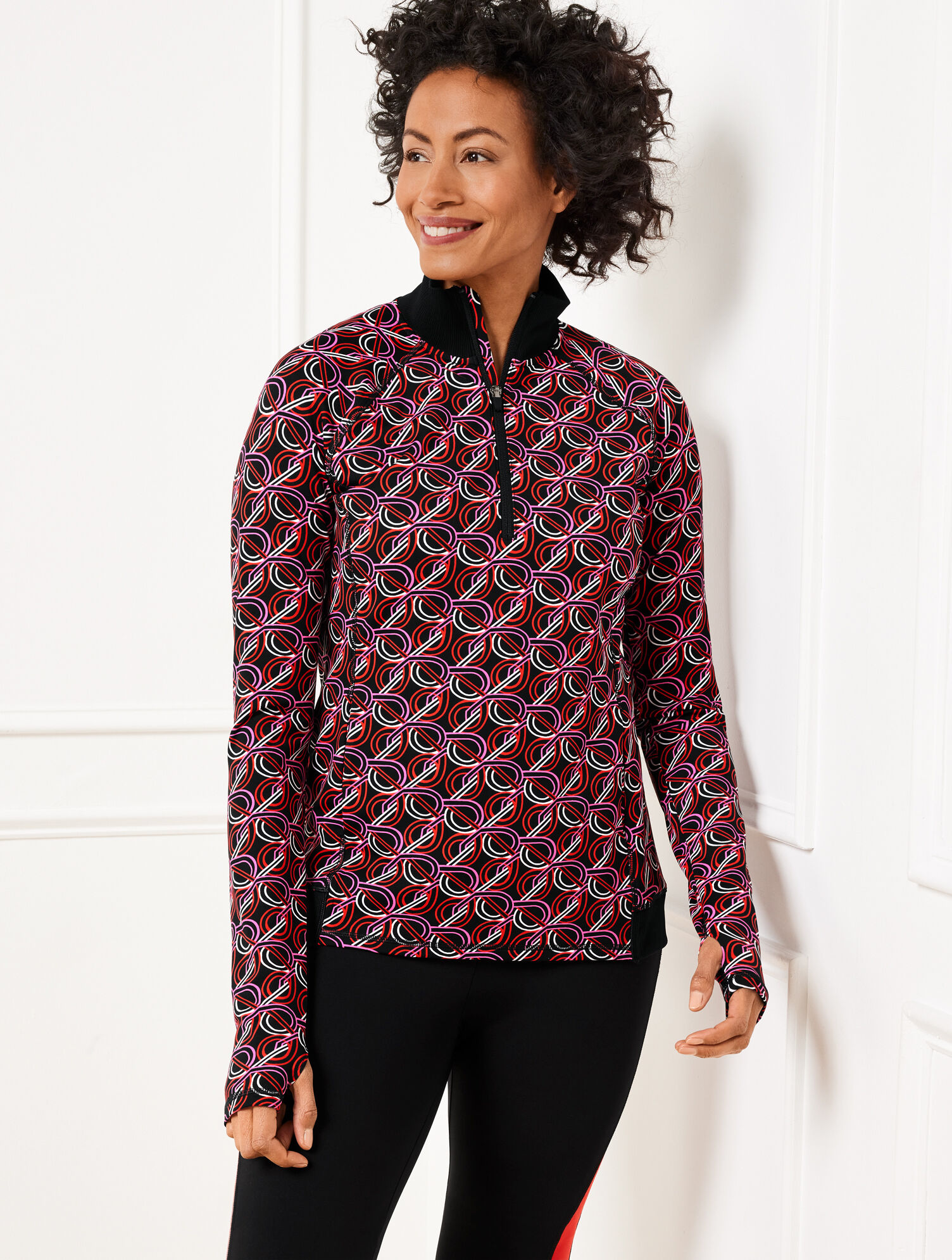 Performance Interlock Half-Zip Pullover - Interlacing Loops | Talbots