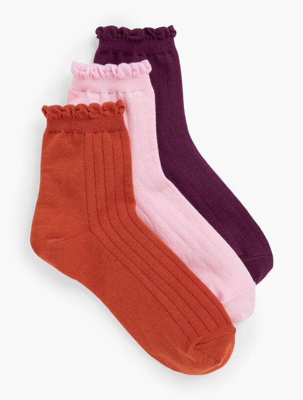Three Pair Ruffle Crew Socks | Talbots