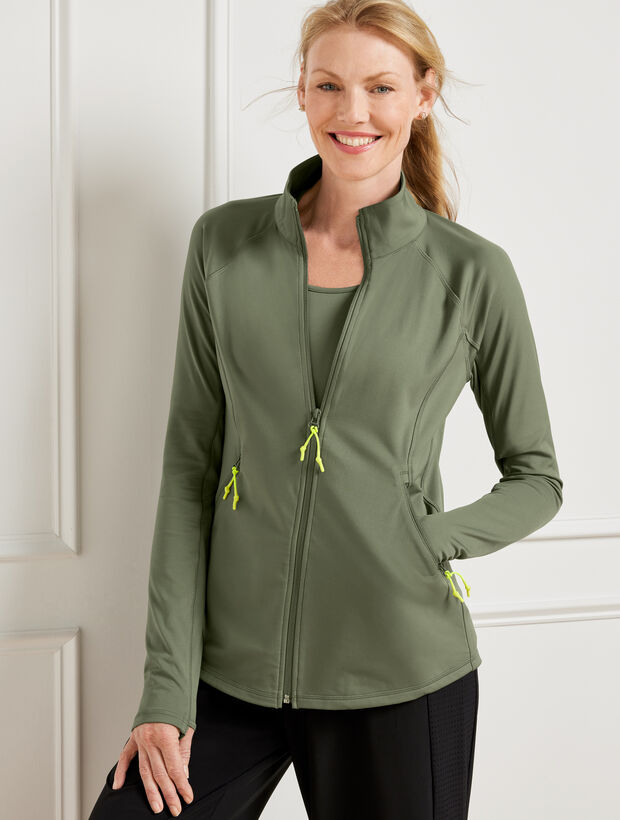 Performance Interlock Mockneck Jacket | Talbots
