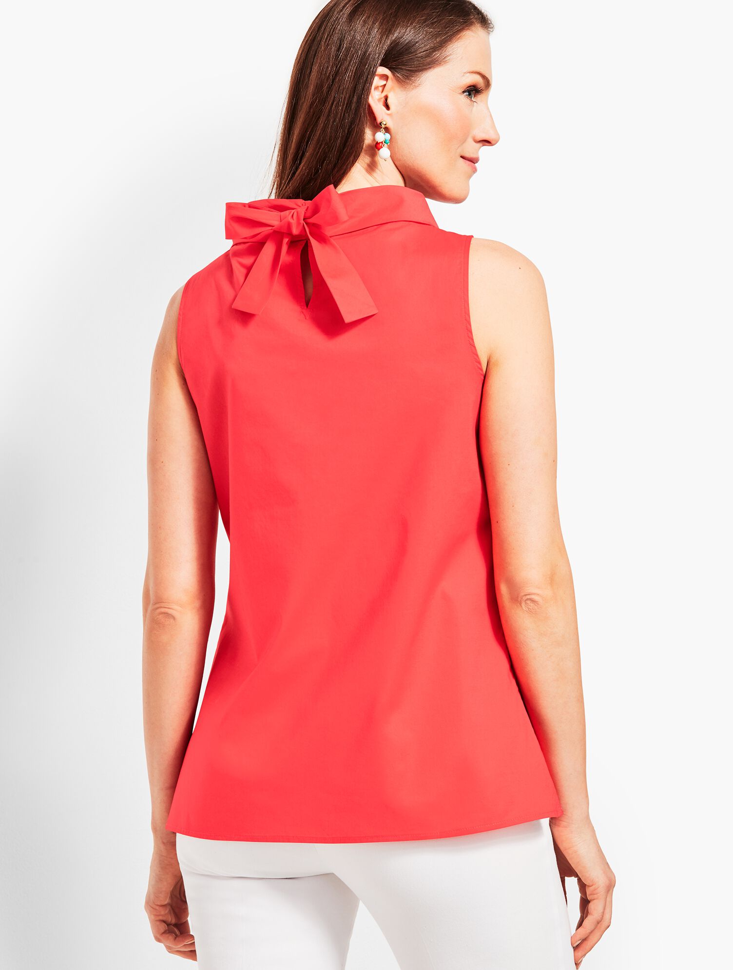 Mock-Neck Bow-Back Shell | Talbots