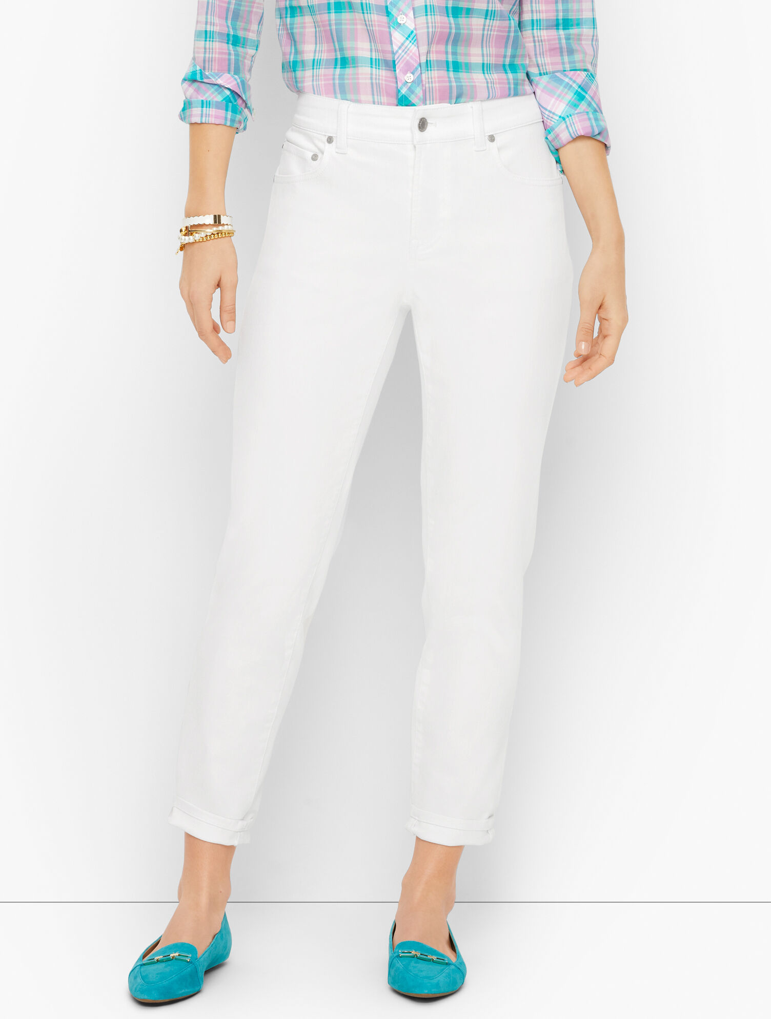 Everyday Relaxed Jeans - White | Talbots