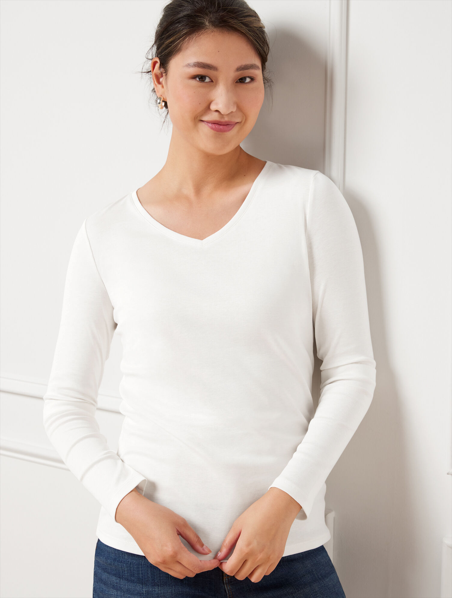Pima V-Neck Tee | Talbots