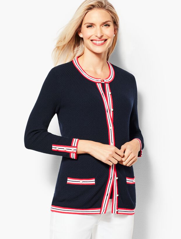 Textured Tipped Cardigan | Talbots