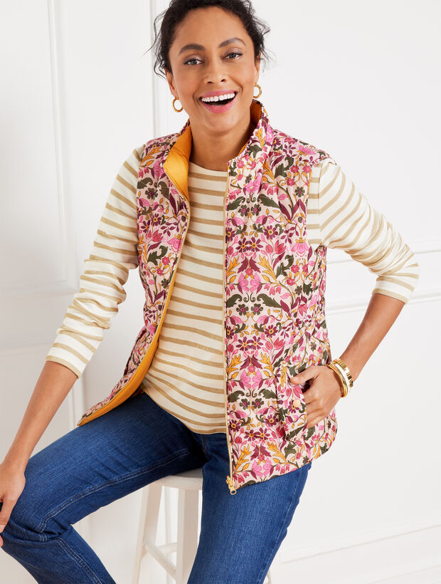 Reversible Quilted Vest - Botanical Garden | Talbots