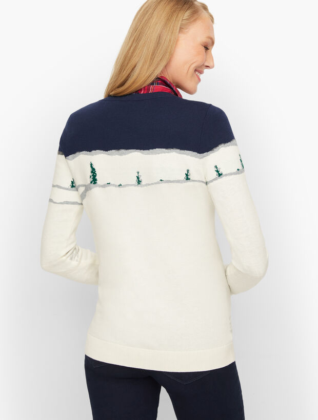 Crewneck Sweater - Sleigh Scene | Talbots