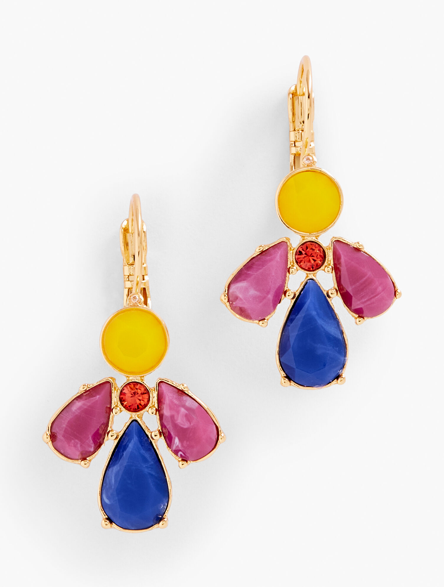 Geo Floral Leverback Earrings | Talbots