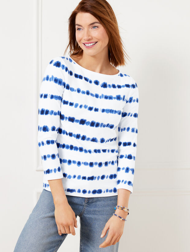 Bateau Neck Tee - Tie-Dye Dots | Talbots