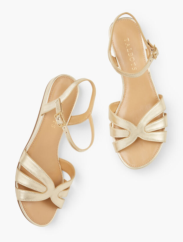 Daisy Micro Wedge Sandals - Metallic | Talbots