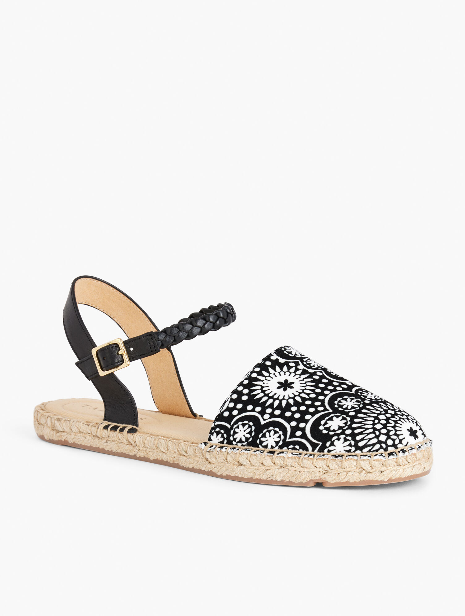 Izzy Braid Sateen Espadrille Flats - Bold Medallion | Talbots