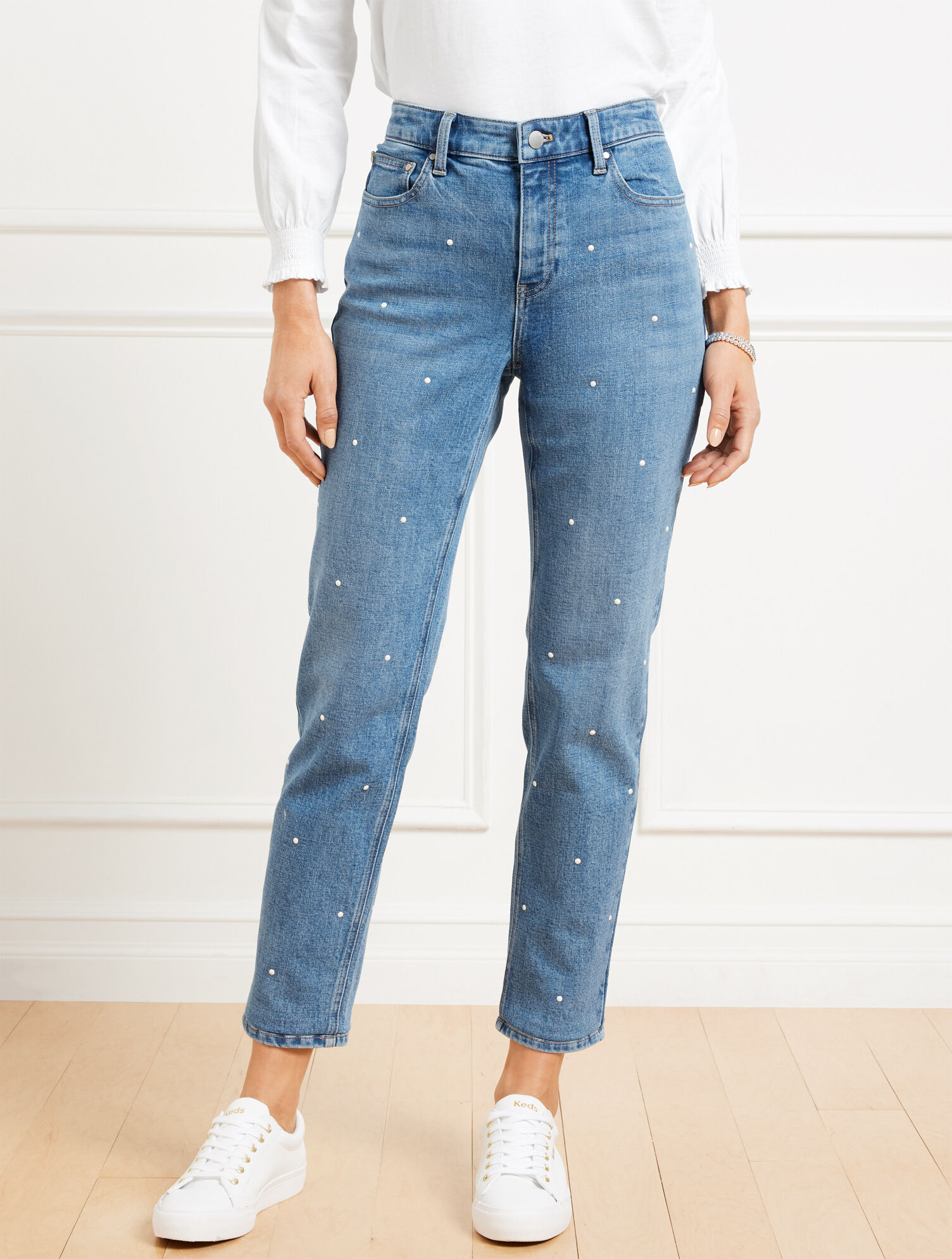 Pearl Slim Straight Ankle Jeans - Opal Wash | Talbots