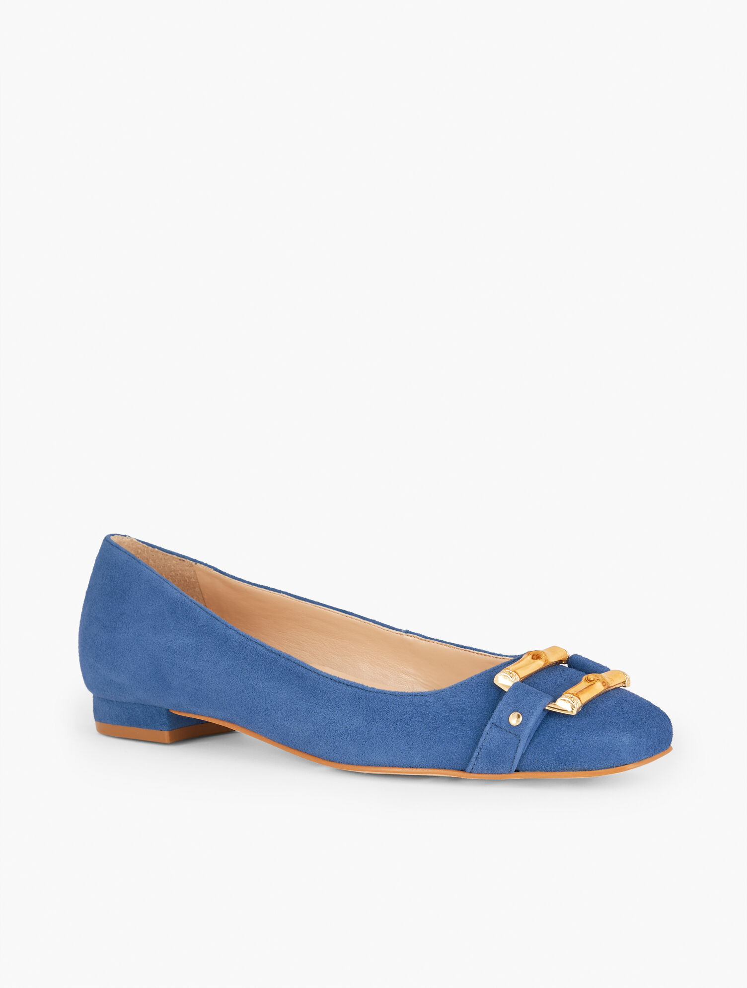 Sutton Bamboo Buckle Suede Flats | Talbots
