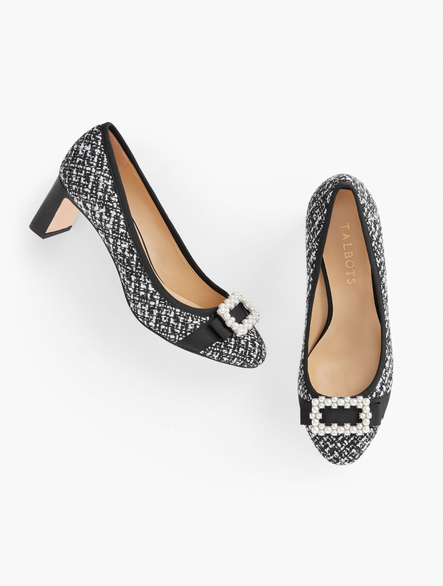 Isadora Pearl Bow Boucle Pumps | Talbots